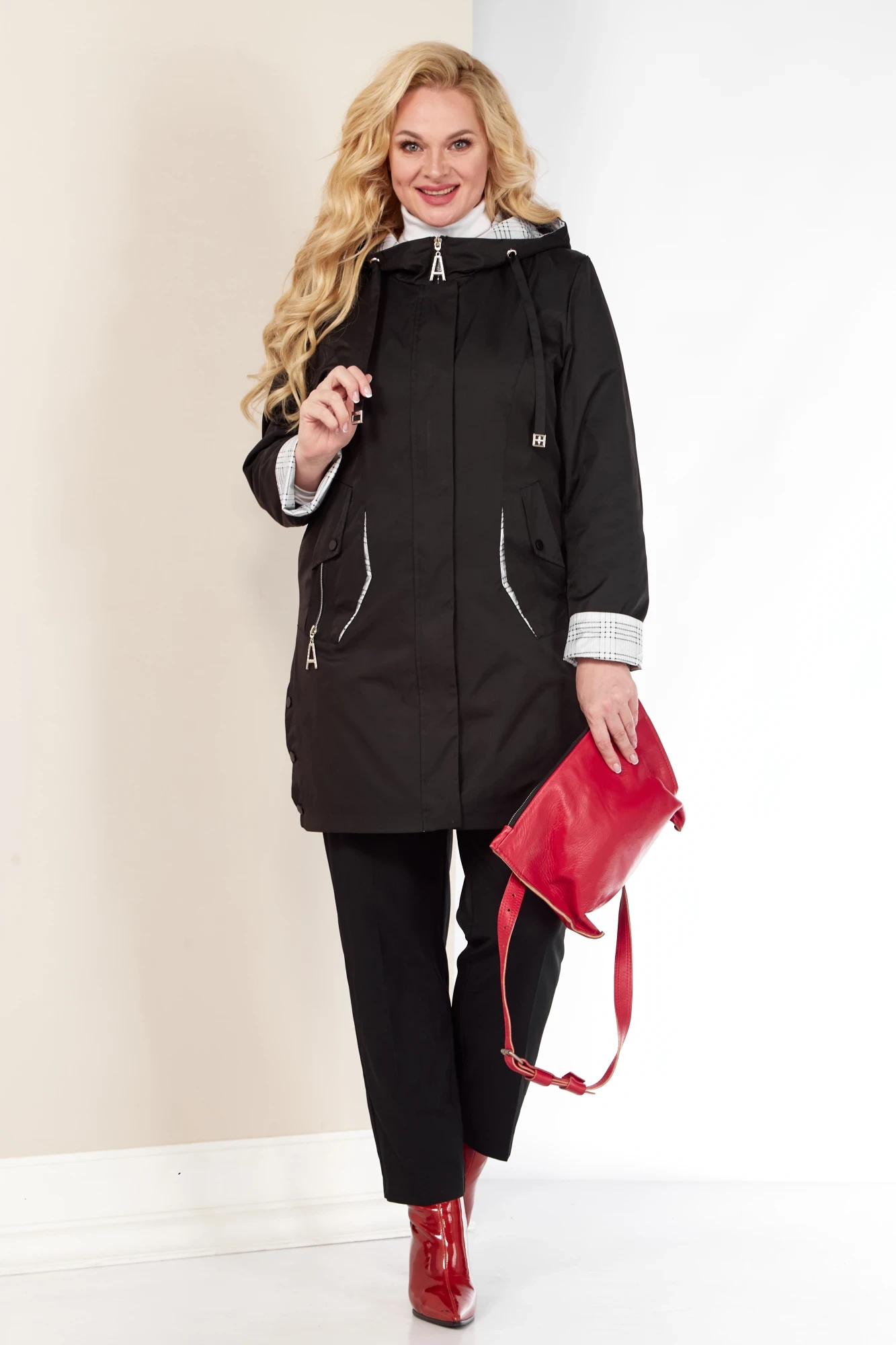 Плащ Shetti 2146 черный размер 50-70, описание, отзывы (уже нет в продаже)