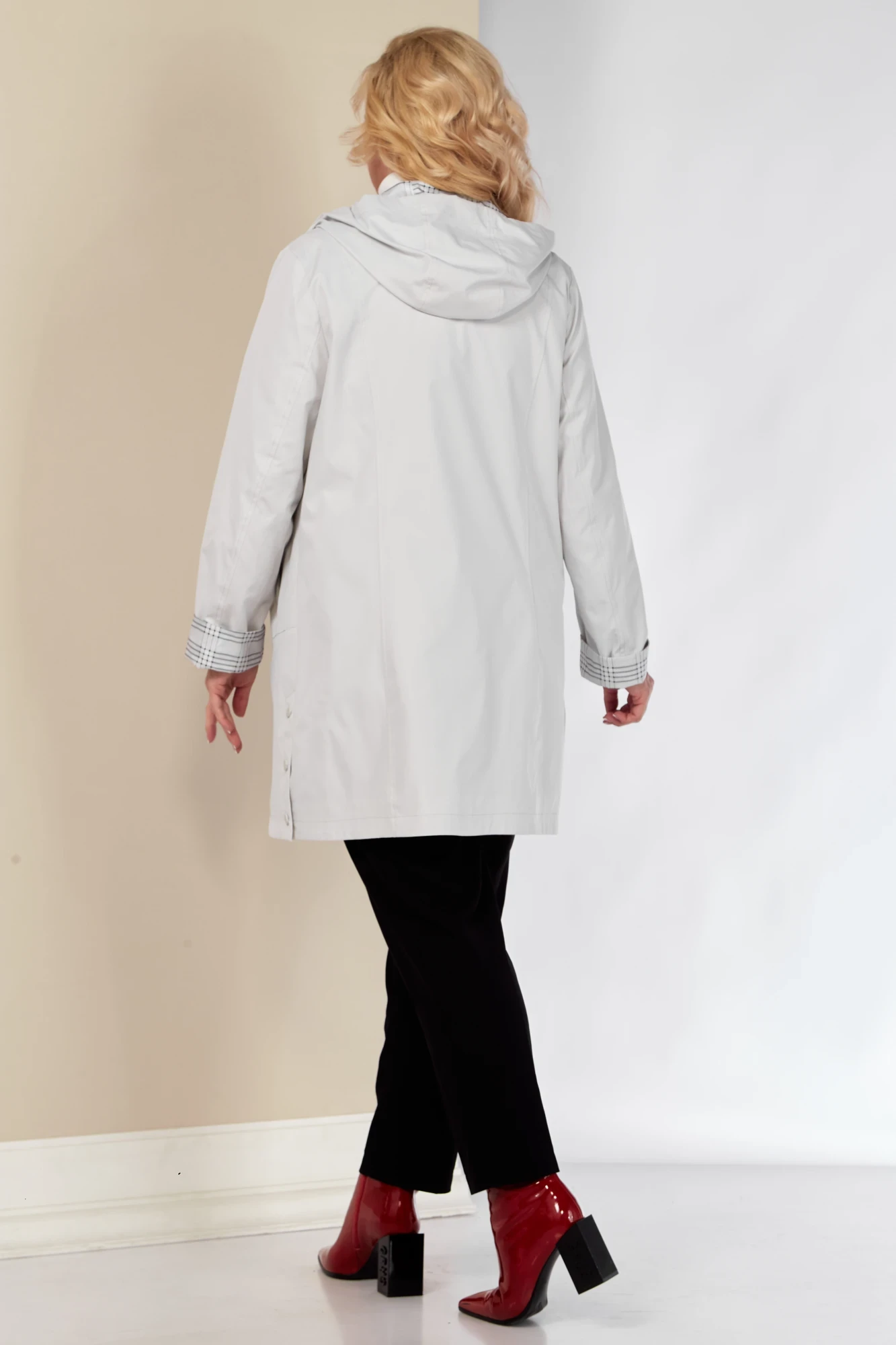 Плащ Shetti 2146 светло-серый размер 52-70, описание, отзывы