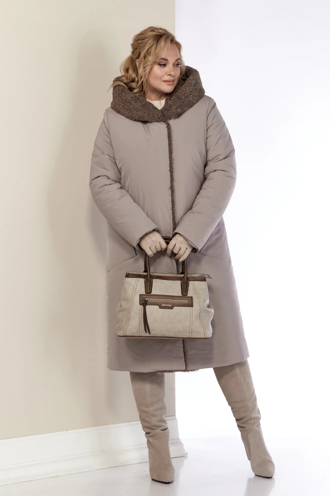 Зимнее пальто Shetti 2167 беж размер 50-60, описание, отзывы (уже нет в продаже)